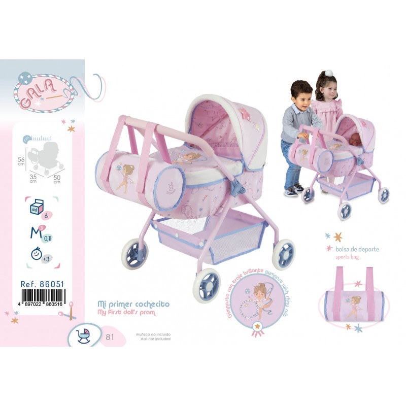 Mi Primer Carro de Muñecas con Bolso Gala DeCuevas 86051 | DeCuevas Toys